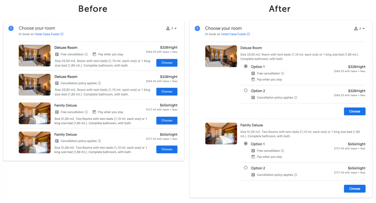 Book on Google optimises its results with Room Clustering